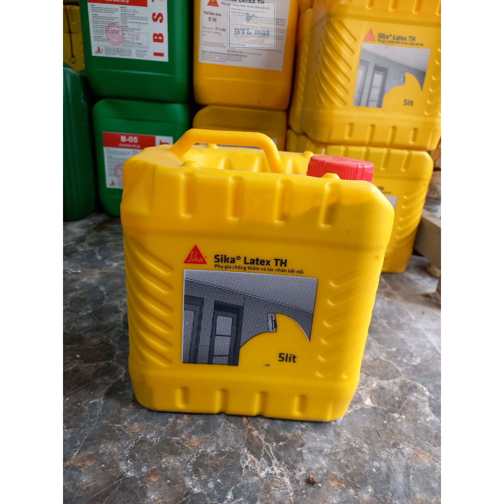 Sika Latex TH Can 5 Lít- Phụ gia chống thấm trộn vữa, phụ gia kết nối bê tông cũ và mới trộn xi ...