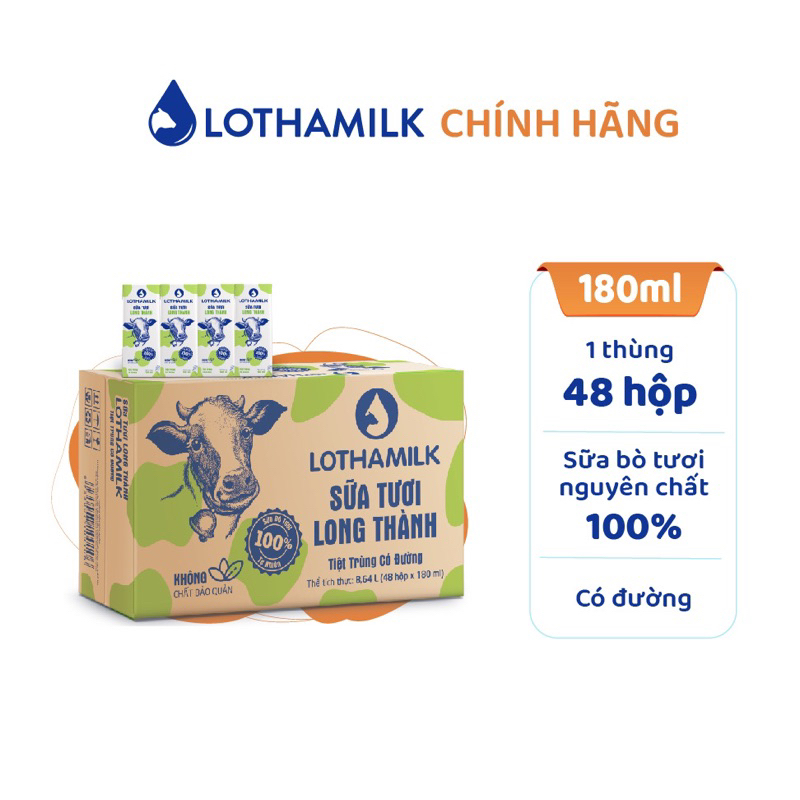 Sữa tươi tiệt trùng Lothamilk 180ml | Shopee Việt Nam