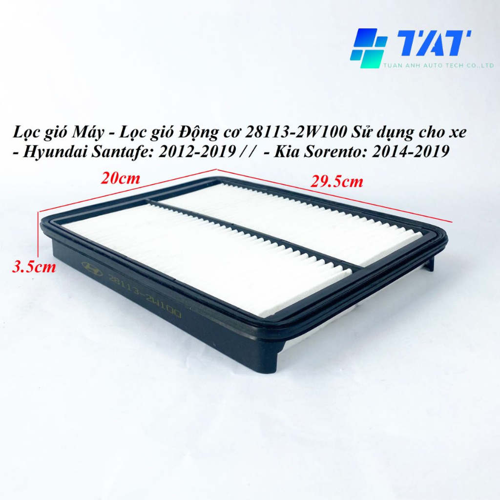 Lọc gió động cơ xe Hyundai Santafe, Kia Sorento (28113-2W100) | Shopee ...