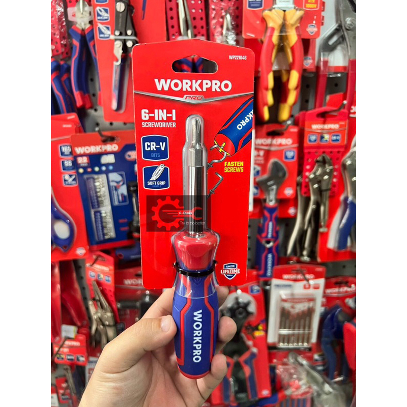 Bộ Tua vít đổi đầu 6 trong 1, thép hợp kim CR-V Workpro WP221046 | Shopee Việt Nam