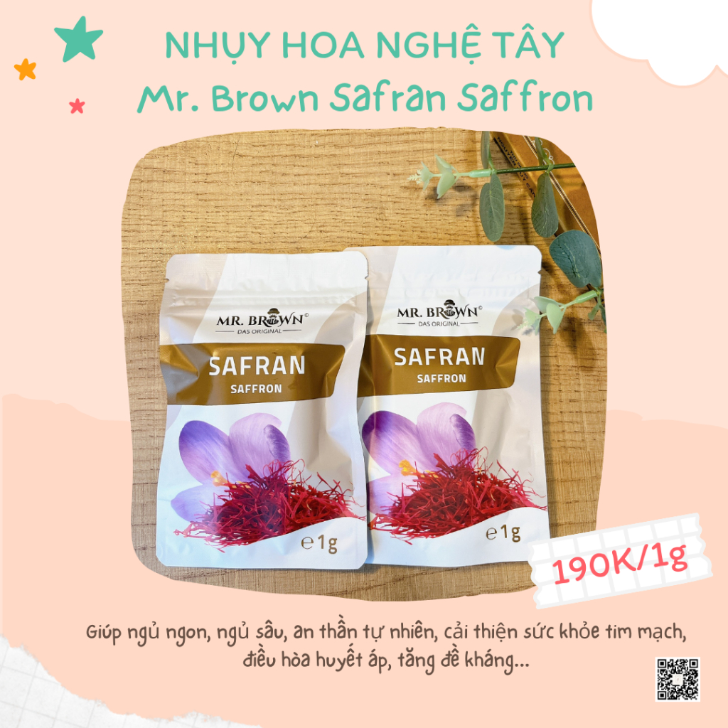 Nhuỵ hoa nghệ tây Safran Saffron của Mr. Brown, 1g - Chính hãng Đức ...