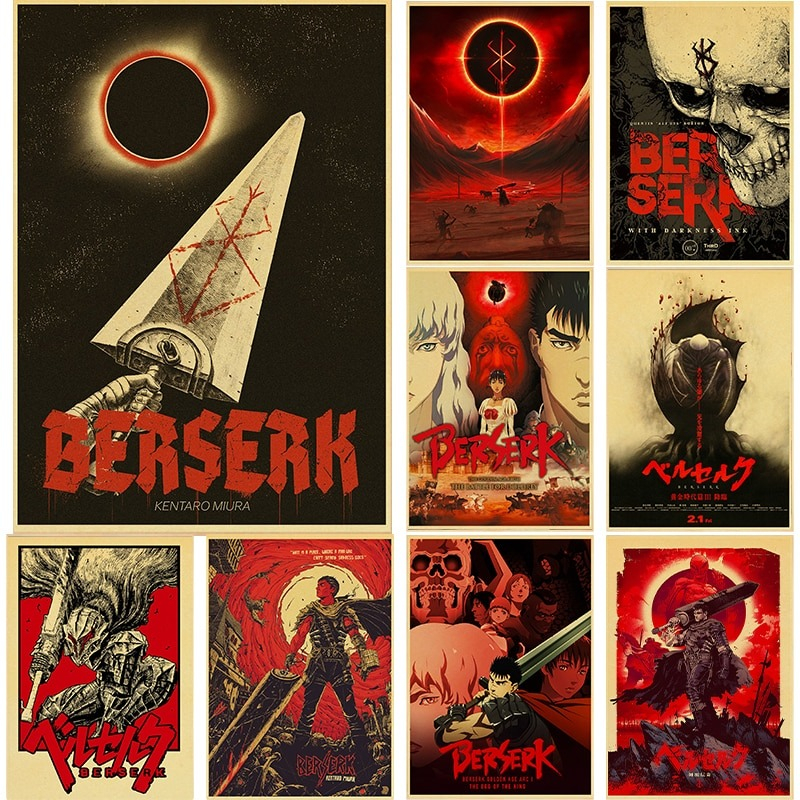Berserk Áp Phích Retro Vintage Phòng Nhà Thanh Cafe Trang Trí Thẩm Mỹ ...
