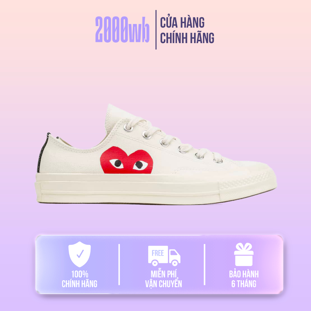 [ CHÍNH HÃNG ] giày sneaker CONVERSEE CDG WHITE(CDG_TT) | Shopee Việt Nam