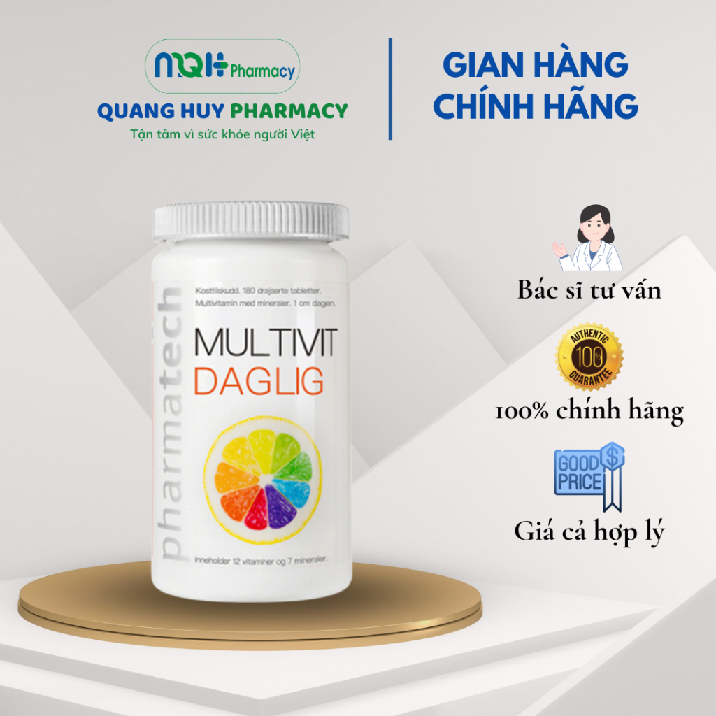 Viên uống Multivit Daglig - Bổ sung 12 loại vitamin và 7 loại khoáng ...
