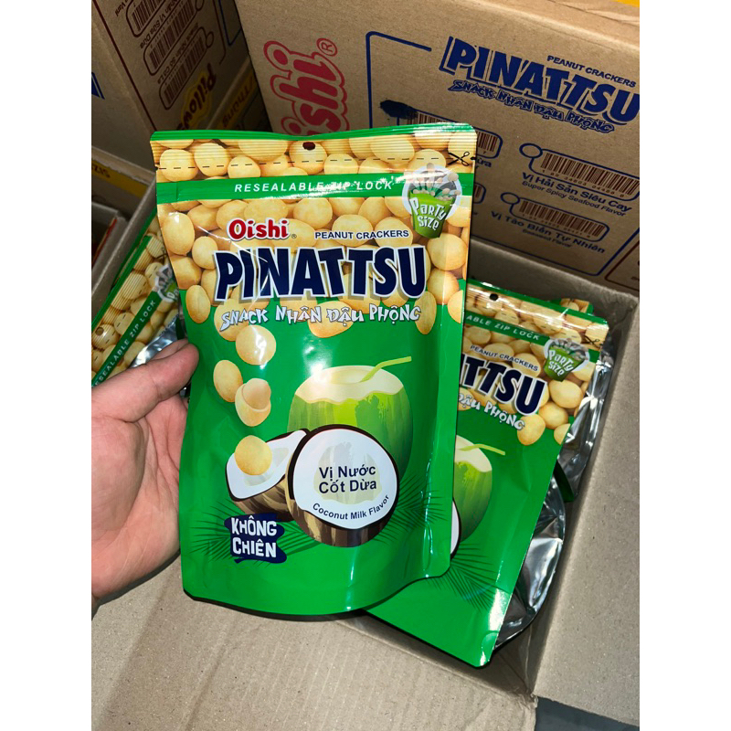Thùng 20 gói Đậu Phộng Oishi Pinatsu Cốt Dừa, Mực Cay 85g/ gói | Shopee ...