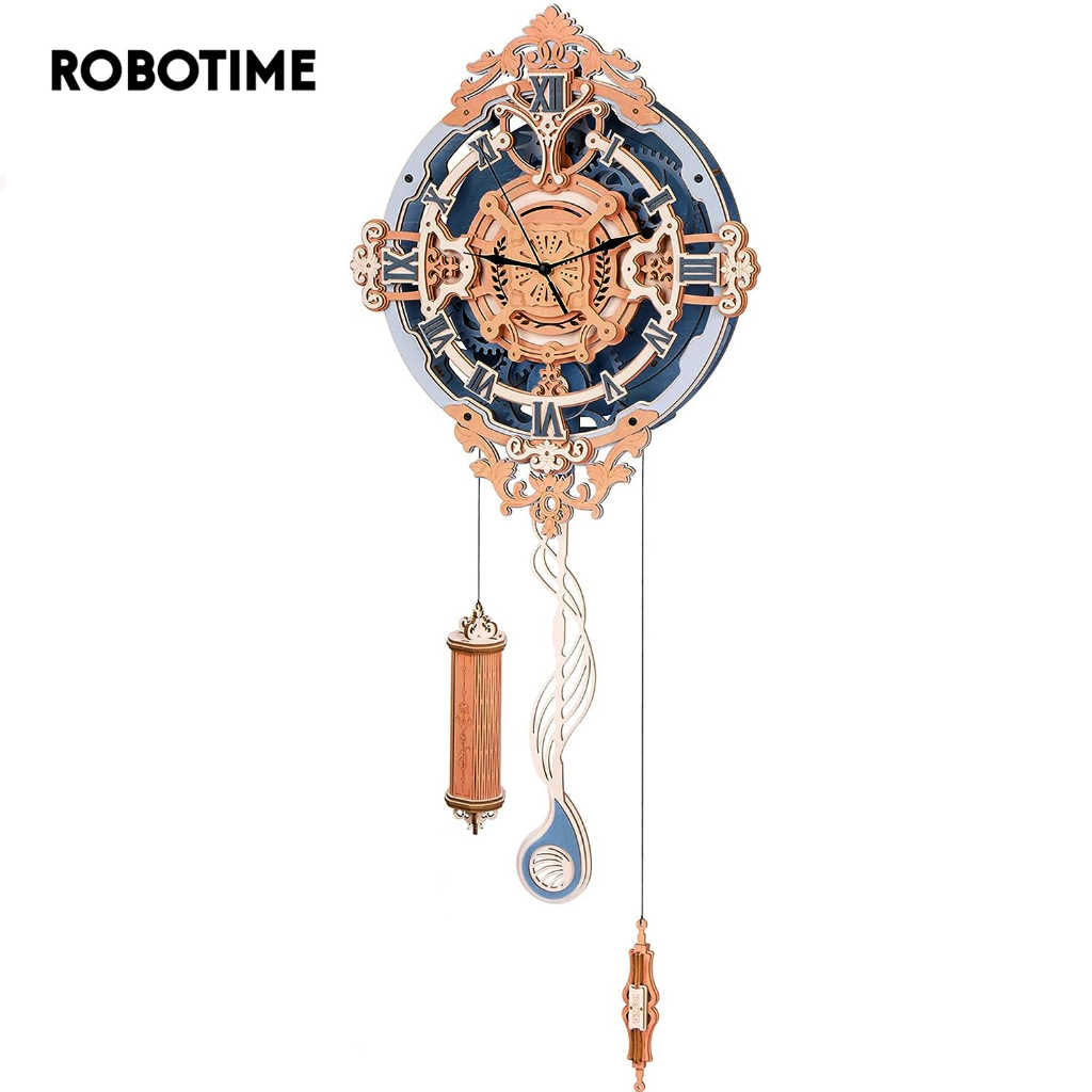 Robotime Mô hình đồng hồ lắp ráp bằng gỗ. ROKR Romantic Note Wall Clock ...