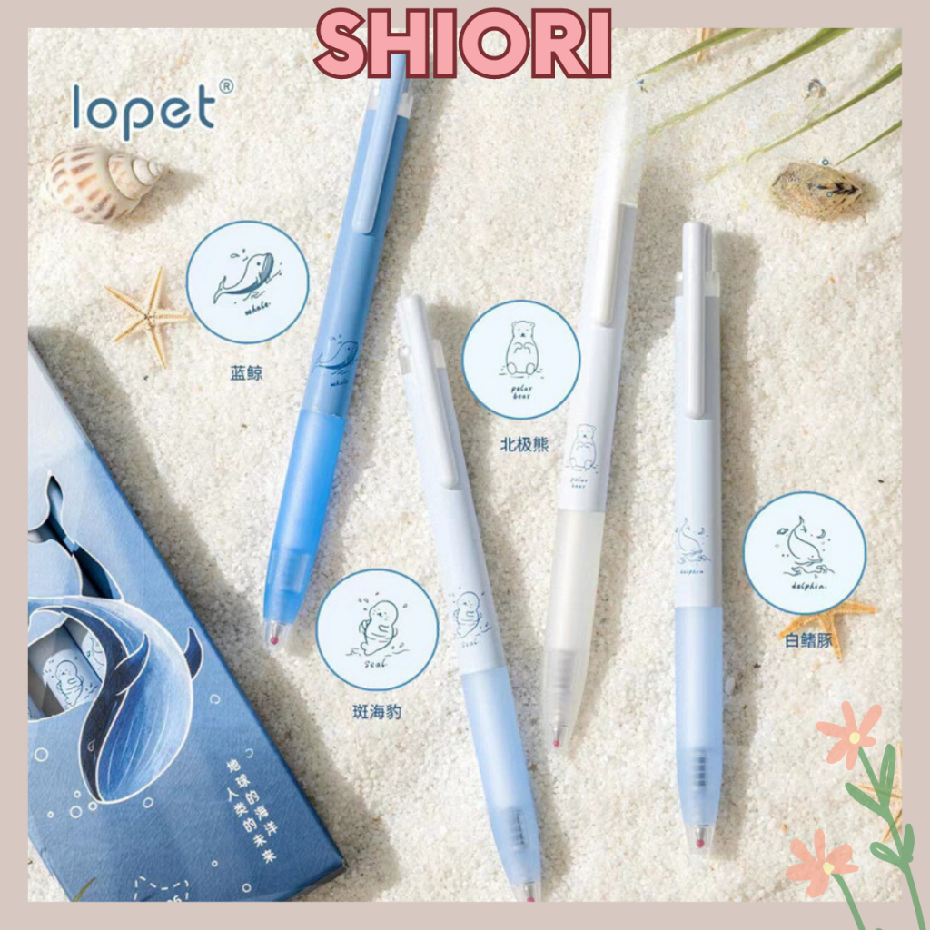 Bút Gel Bấm Lopet Ocean Blue - Bút Bi mực đen Lopet Đại Dương Mực Đen ...