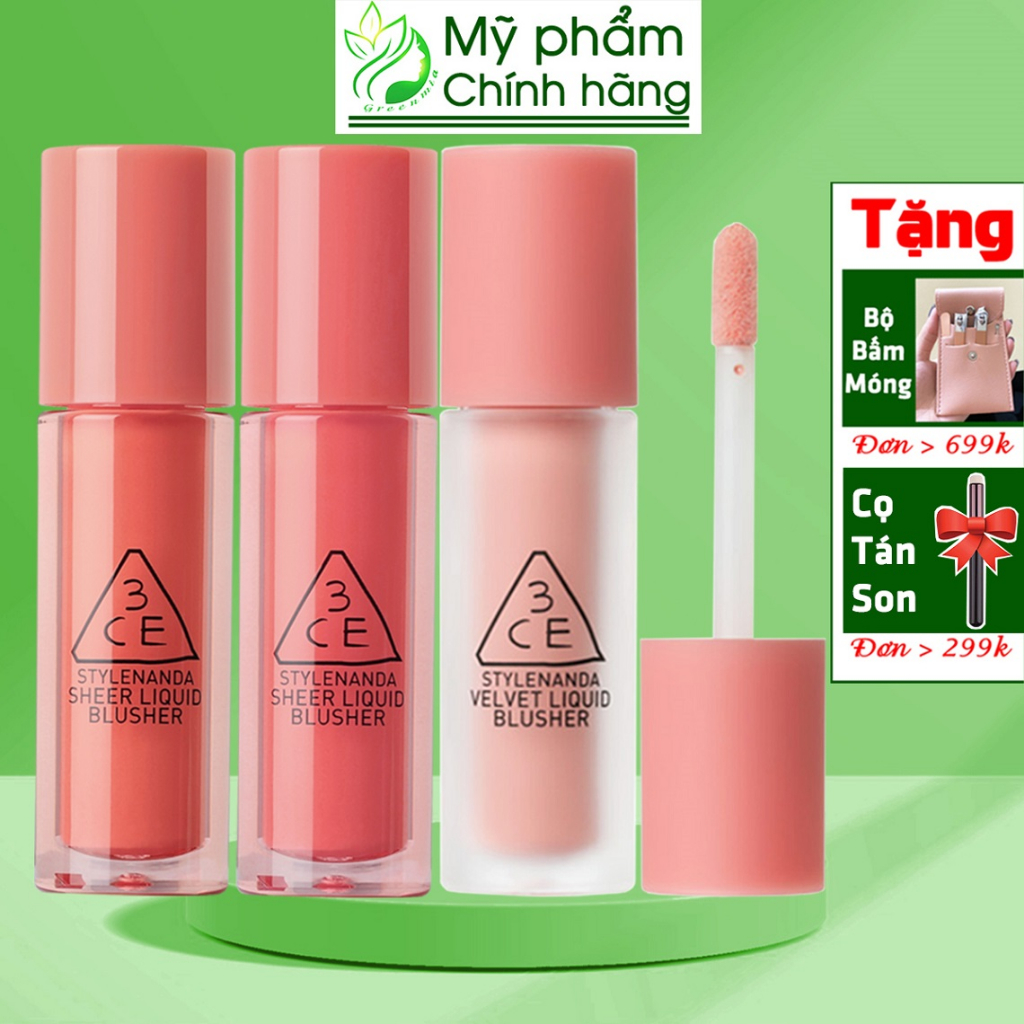 Má Hồng Kem 3CE VELVET LIQUID BLUSHER SO ALIVE CLASSIC MOOD VIENNA ROSE LIKE THAT RIDE FOR ME 3 ...