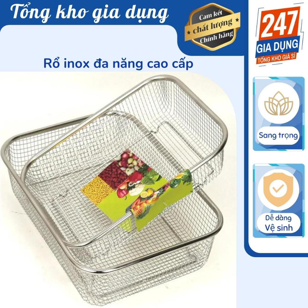 Rổ inox vuông - inox sáng, bền đẹp | Shopee Việt Nam
