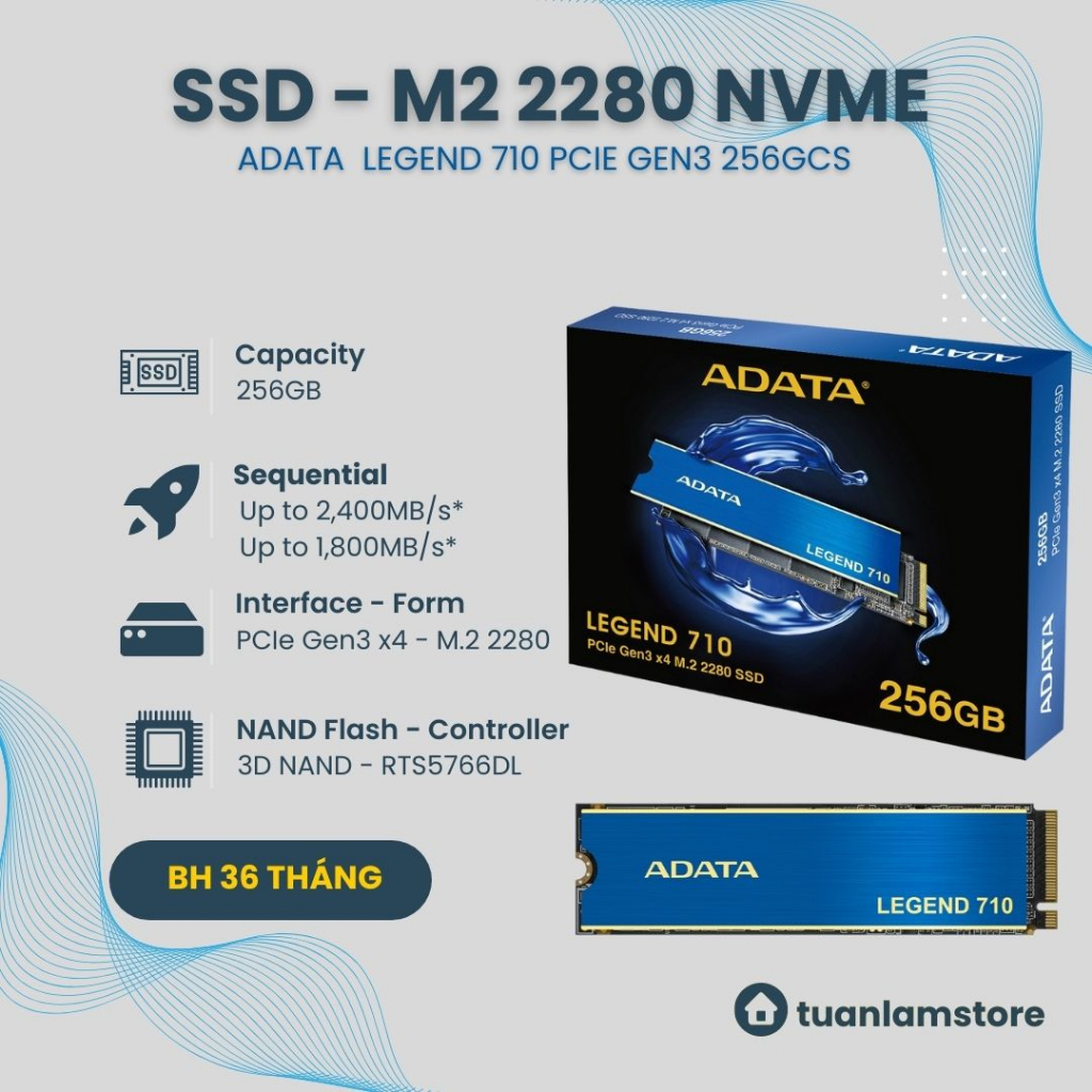 SSD - M2 2280 NVME Adata LEGEND 710 PCIe Gen3 256GCS | Shopee Việt Nam
