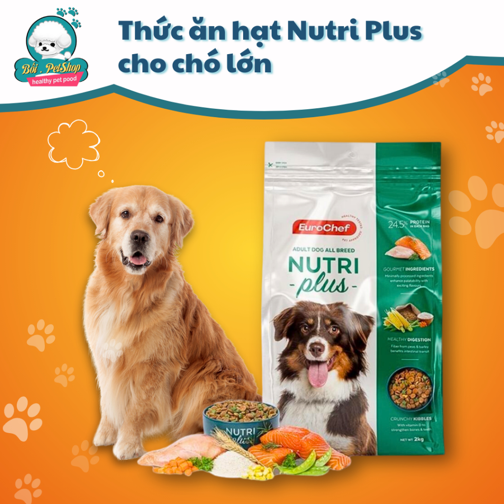 Thức ăn cho chó lớn Nutri Plus 500g giàu dinh dưỡng - Hạt cho chó Bối ...