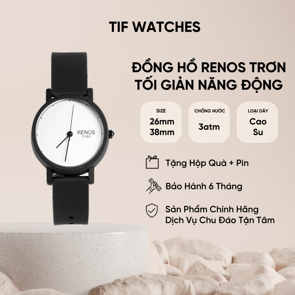 Đồng Hồ Cặp Đôi Nam Nữ RENOS TRƠN Tif Watches Phong Cách Thể Thao Năng ...