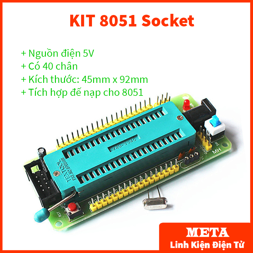 Kit 8051 Socket Mở Rộng 40 Chân - Tích Hợp Đế Nạp Chip 89S52 | Shopee ...