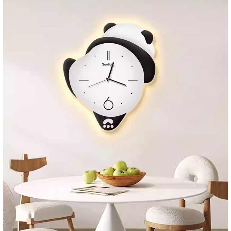 Tranh Đồng Hồ 3D Đèn LED Gấu Trúc Dễ Thương Trang Trí Phòng Khách Phòng ...