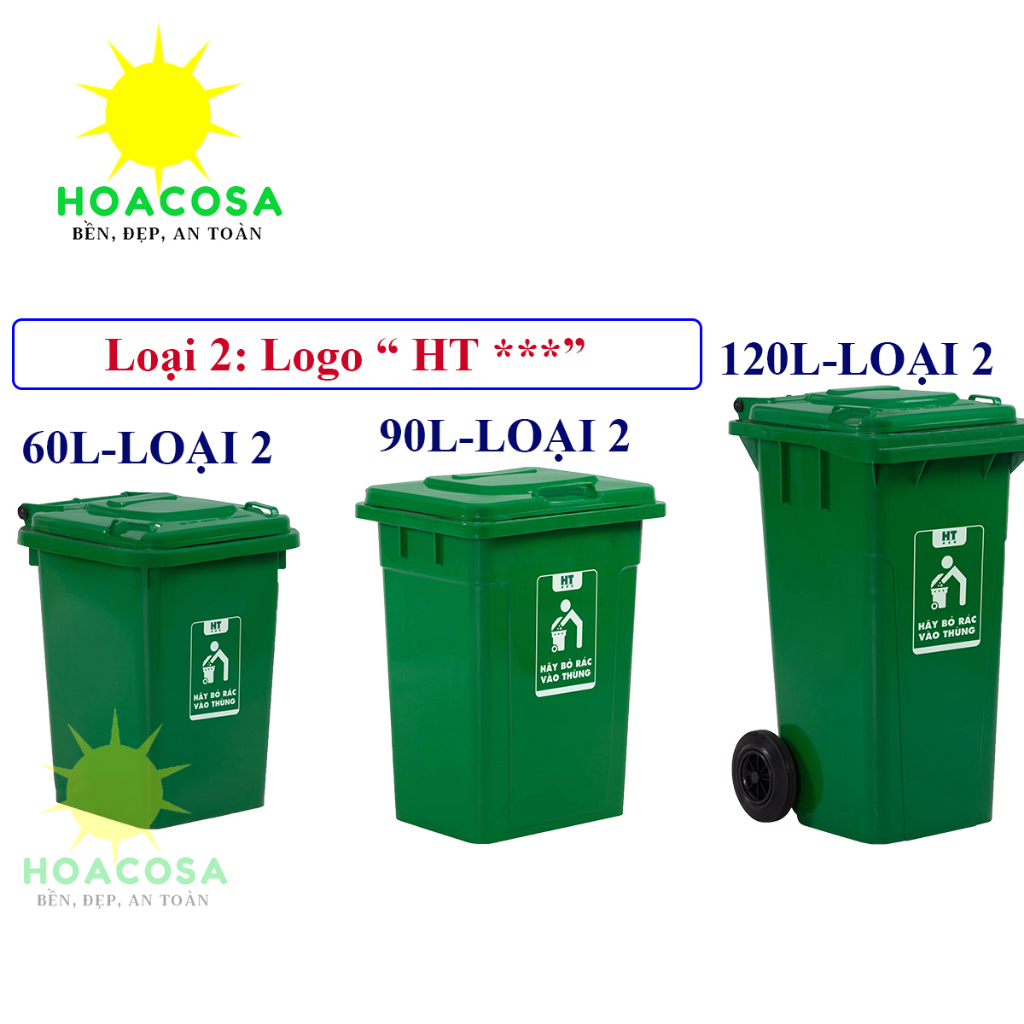 Thùng Rác Công Cộng Hiệp Thành 60L/ 90L/ 120L CHÍNH HÃNG- Cứng Cáp, Bền Lâu, Tiện Dụng- Đồ Gia ...