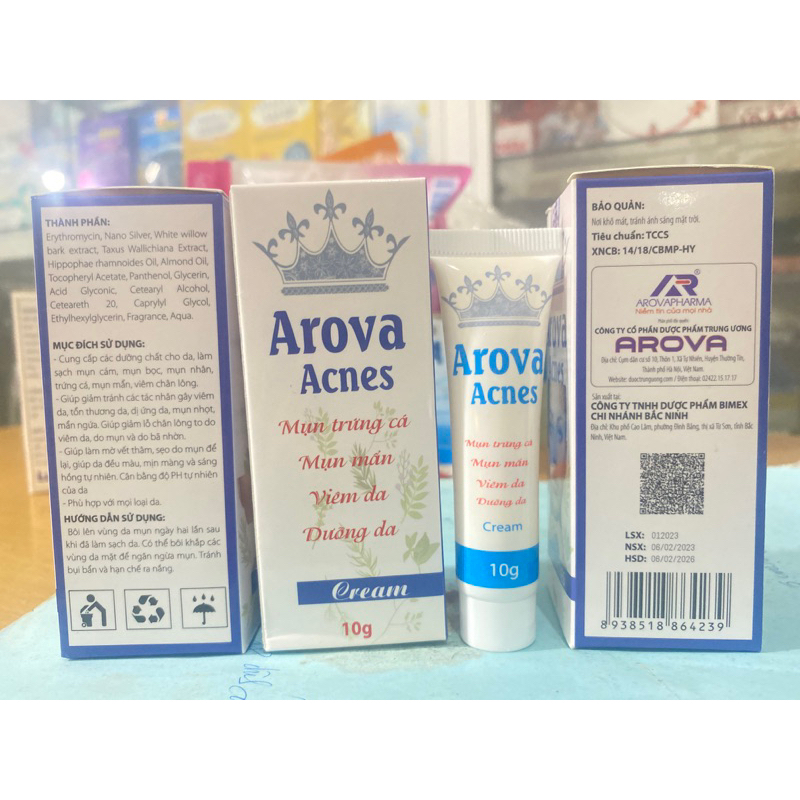 KEM MỤN-AROVA Acnes tuýp 10g | Shopee Việt Nam