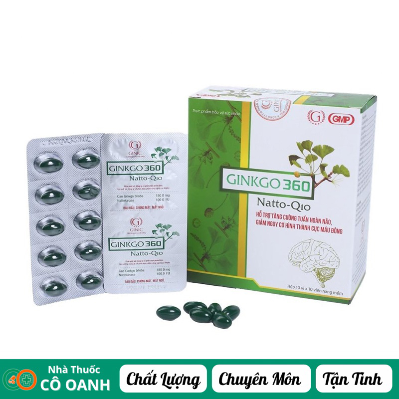 GINKGO 360 NATTO-Q10 GINIC HỖ TRỢ TĂNG TUẦN HOÀN NÃO (100 VIÊN ...
