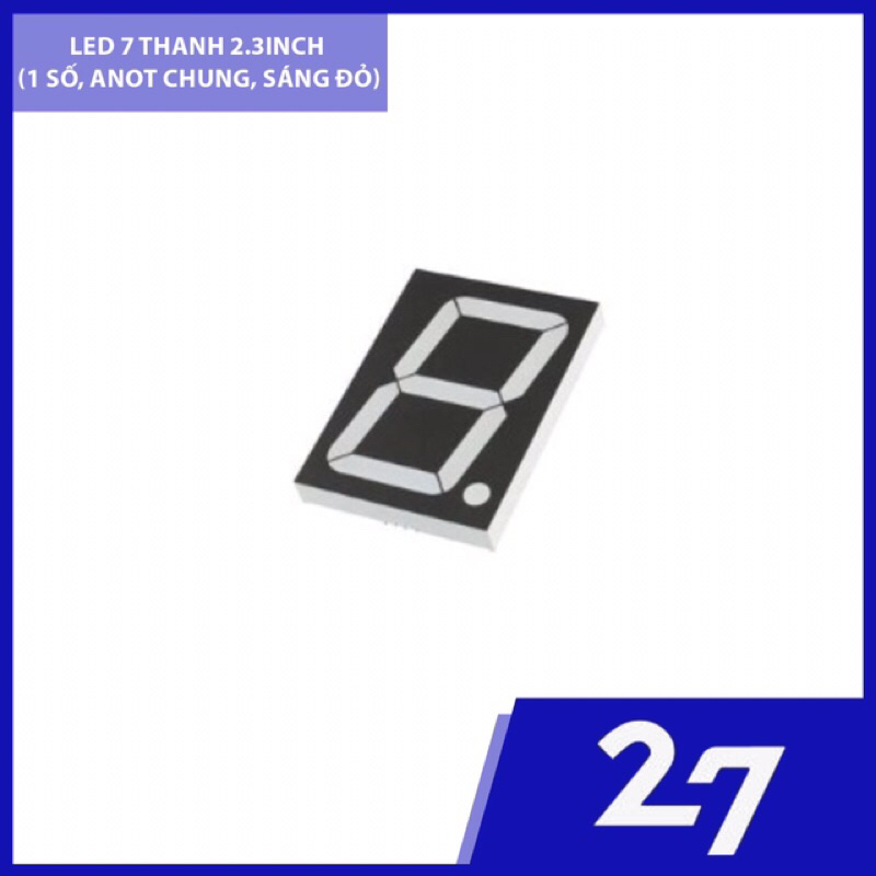 Led 7 thanh 2.3inch( 1 số, anot chung, sáng đỏ) | Shopee Việt Nam