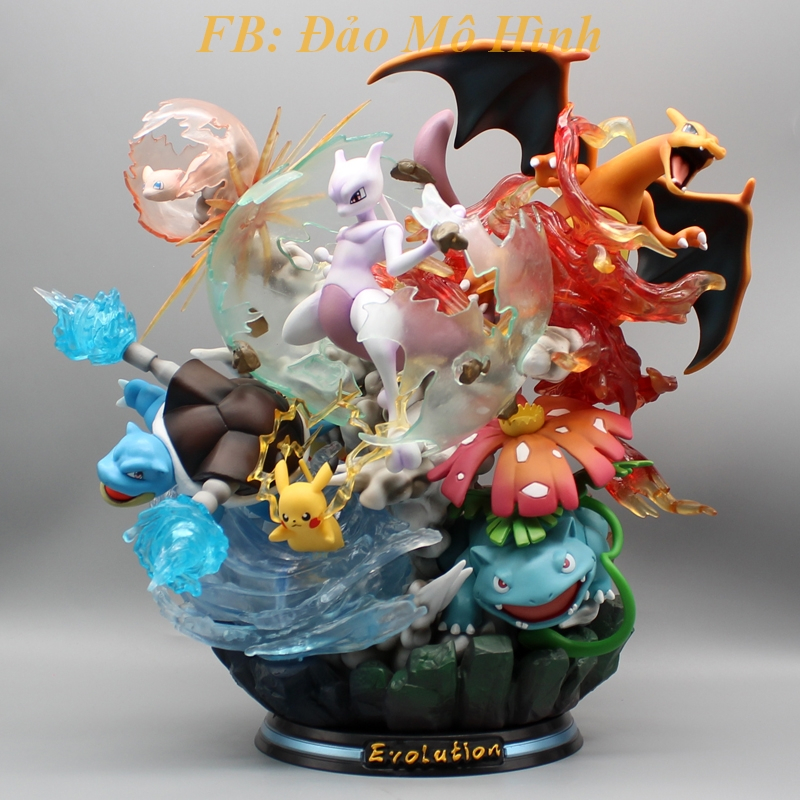 [HÀNG HOT] Mô hình Pokemon Evolution Có Đèn Led, Pikachu, Bulbasaur, Mewtwo, Charizard, Gengar ...