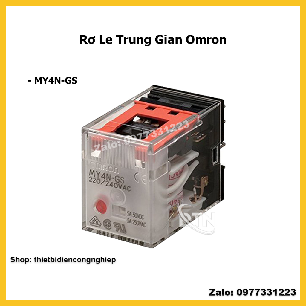 Rơ Le Trung Gian Omron MY4N-GS AC100/110,MY4N-GS AC220/240,MY4N-GS AC24,MY4N-GS DC12,MY4N-GS ...