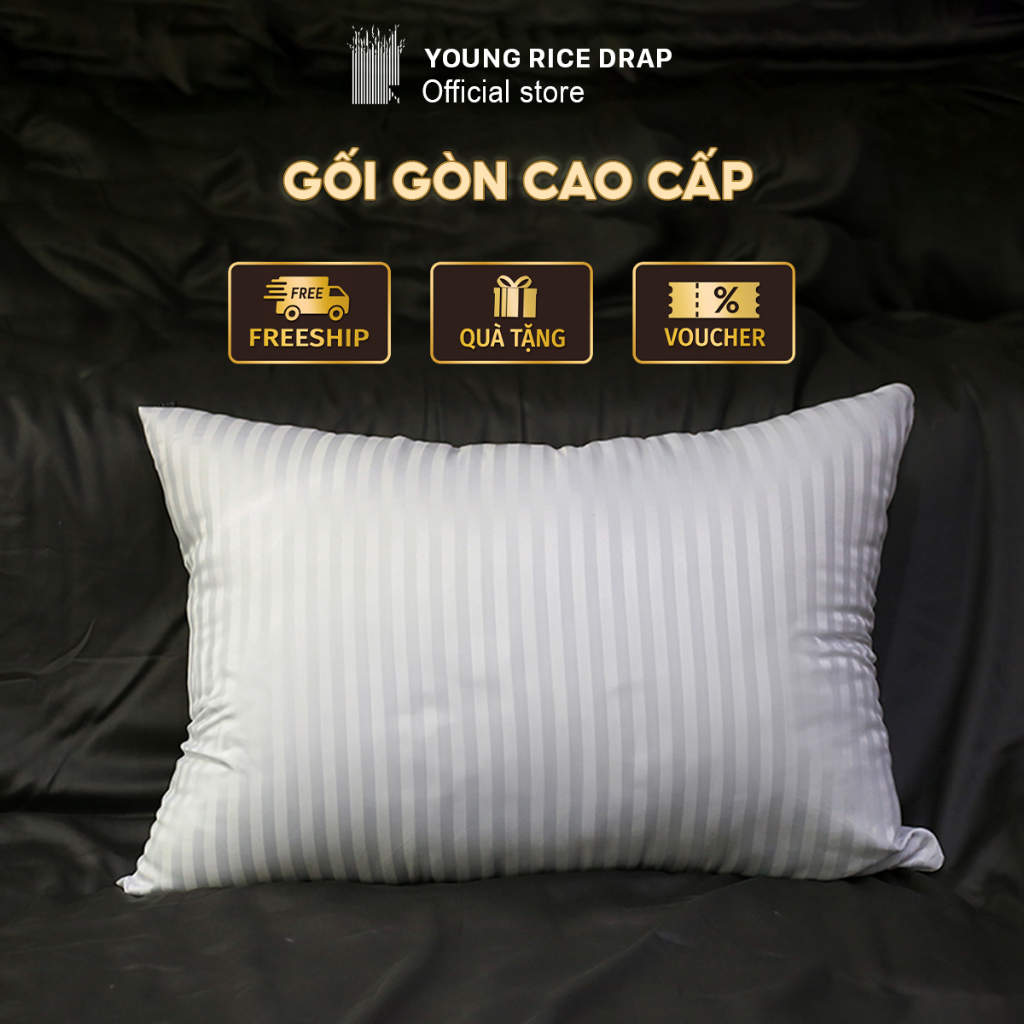 Gối bông hơi nằm ngủ cao cấp YOUNGRICE Ruột gối gòn hơi nằm chống mỏi ...
