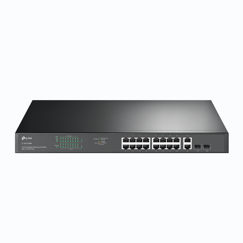 Switch PoE 18 cổng Gigabit Rackmount với 16 PoE + TL-SG1218MP. Hàng ...