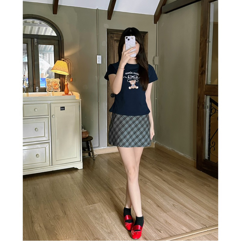 sam skirt chân váy kẻ caro, trơn form ngắn chữ A phong cách y2k ...