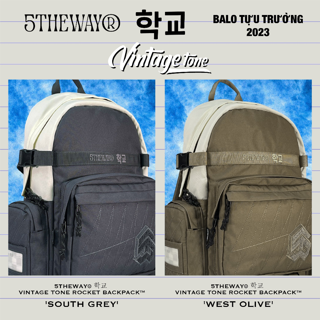 Balo 5THEWAY 학교 Vintage Tone Rocket Backpack | Shopee Việt Nam