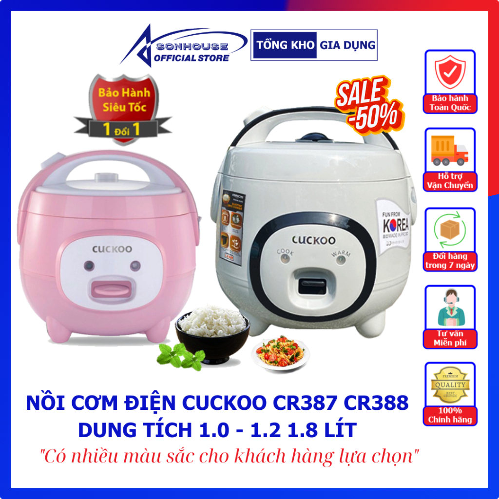 Nồi cơm điện CUCKOO CR387 CR388 công nghệ hàn quốc dung tích 1.0 1L2,1L8 chính hãng bảo hành 1 ...