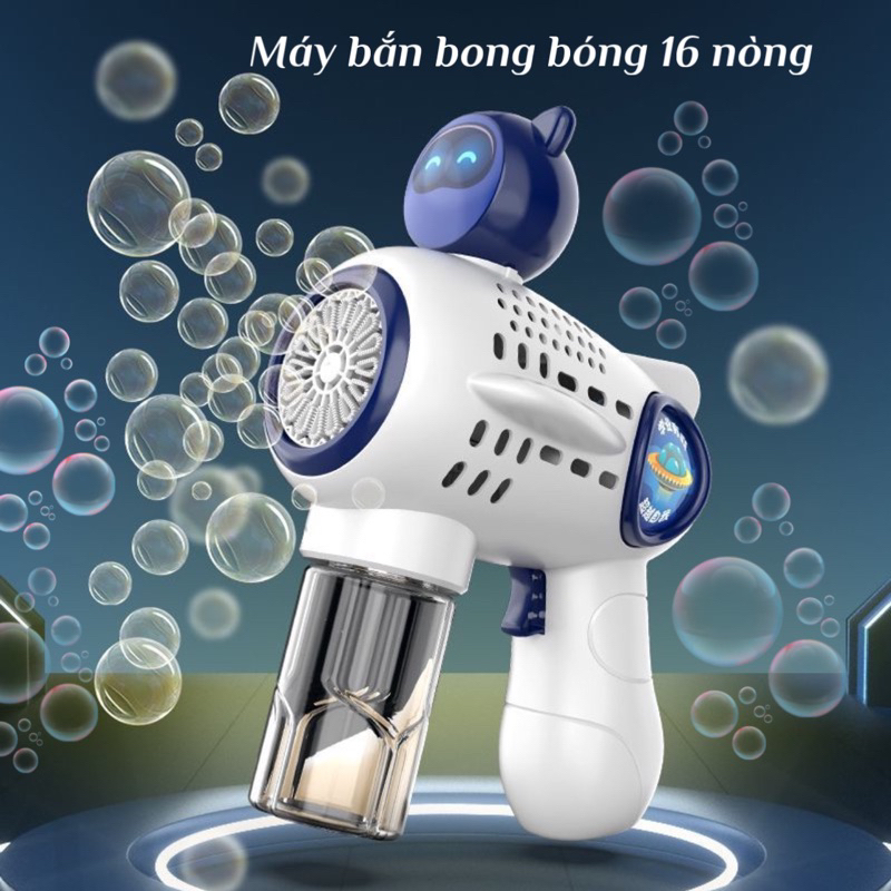 Súng Bắn Bong Bóng Xà Phòng Có Đèn + 1 Lọ Nước, Súng Đồ Chơi Cho Bé,16 ...