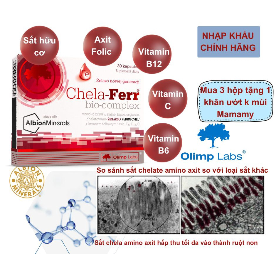 Sắt Chela-Ferr Bio Complex Olimp Labs - Viên sắt cho bà bầu hỗ trợ bổ ...
