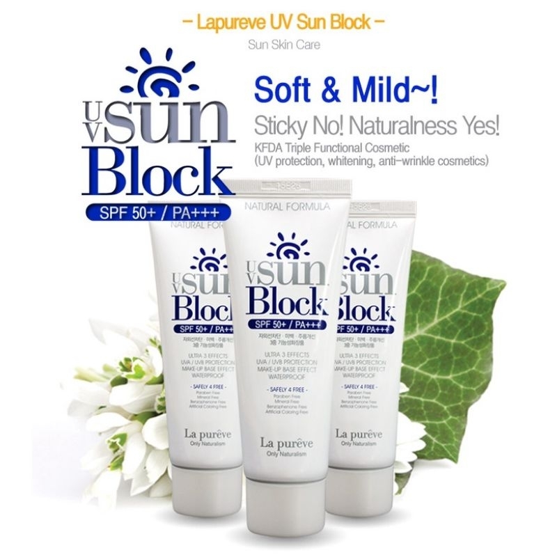 Kem Chống Nắng La Purêve UV SUN BLOCK - Natural Formula - SPF 50+ / PA ...