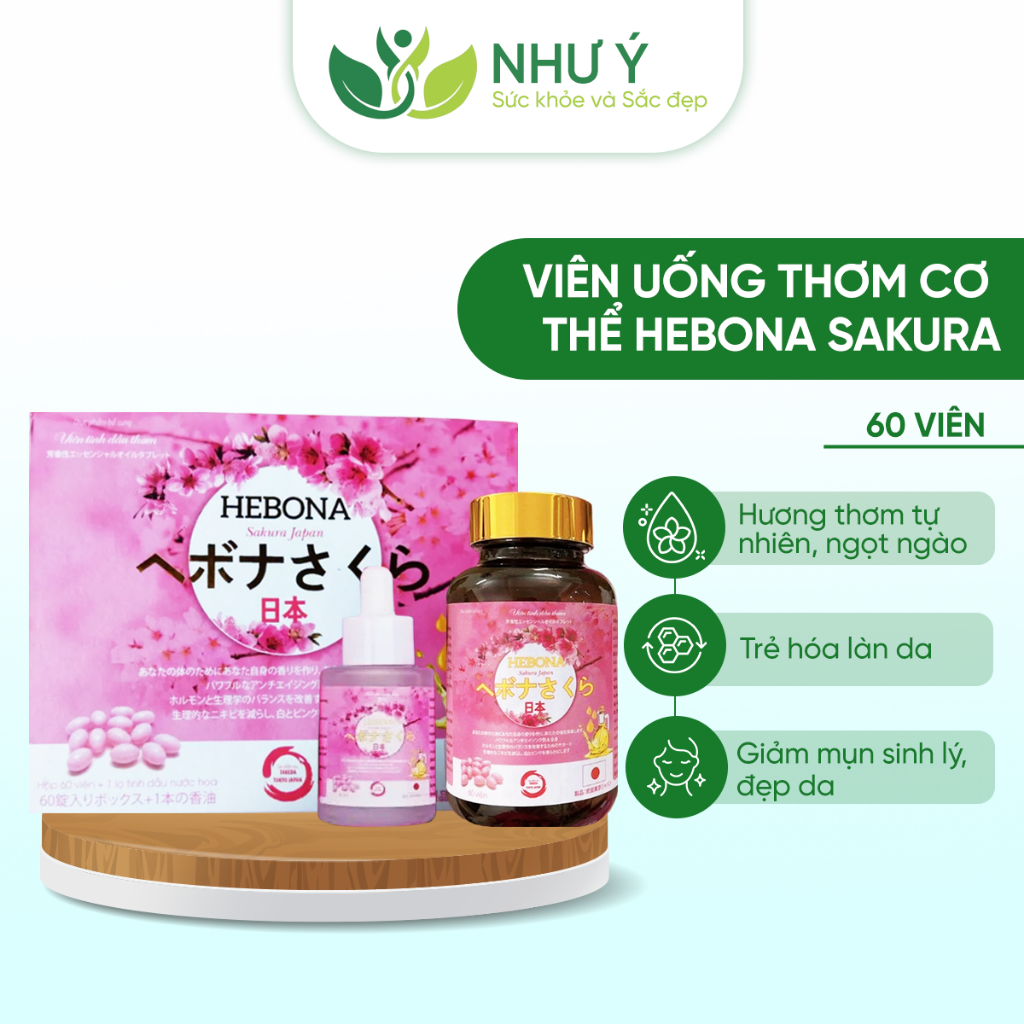 Viên uống thơm cơ thể Hebona Sakura Nhật Bản tạo hương thơm cho cơ thể ...