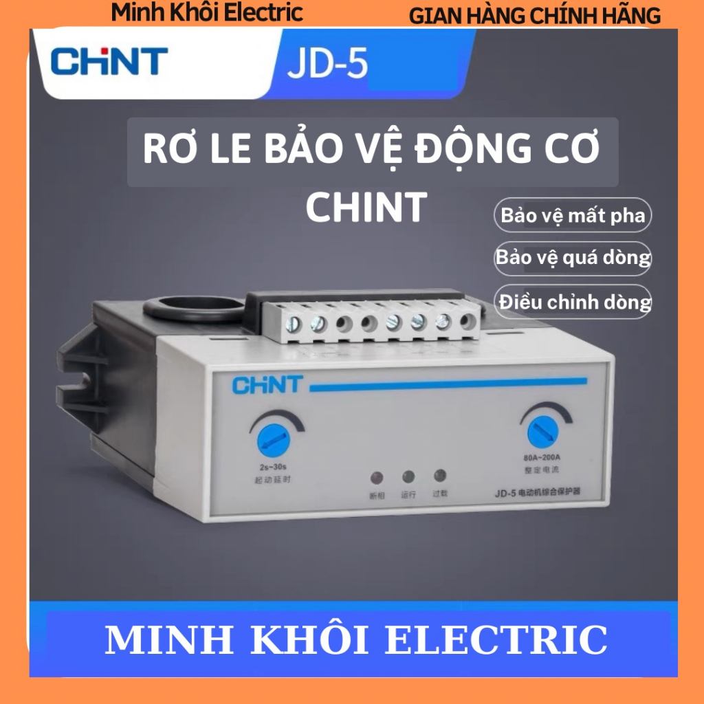 Rơ le bảo vệ Chint JD-5, rơ le bảo vệ động cơ JD-5, rơ le bảo vệ dòng điện chint,relay chint ...