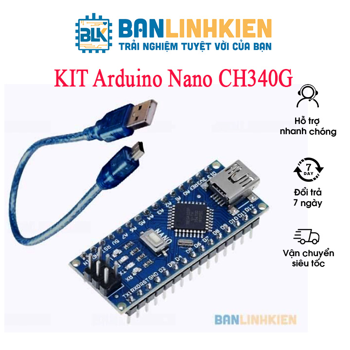 Kit Arduino Nano 3 0 328 Mini Ft232 Ch340 Có Kèm Cáp Usb Bảo Hành 6