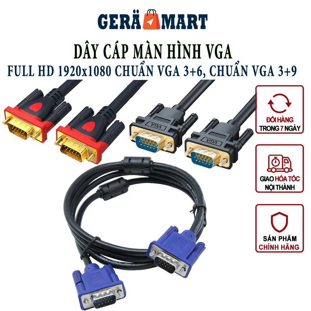 Cáp màn hình VGA, dây màn hình VGA hàng chất lượng cao Full HD độ phân giải lên đến 1920x1080 ...
