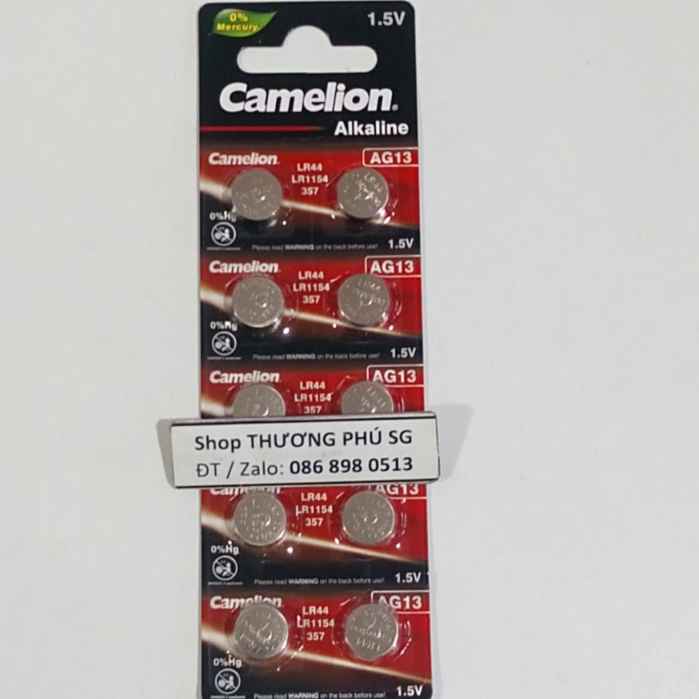 Pin AG13, LR44, G13, A76, 357, SR44W - 1.5V: CAMELION (VÍ 10 VIÊN ...
