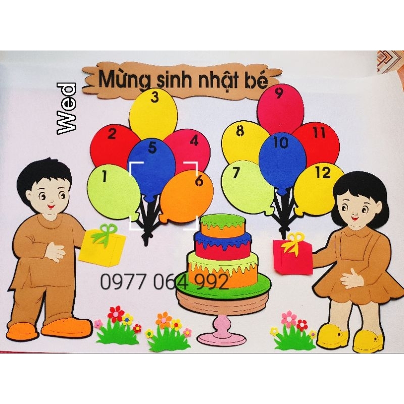 tranh góc steam mầm non- góc sinh nhật | Shopee Việt Nam