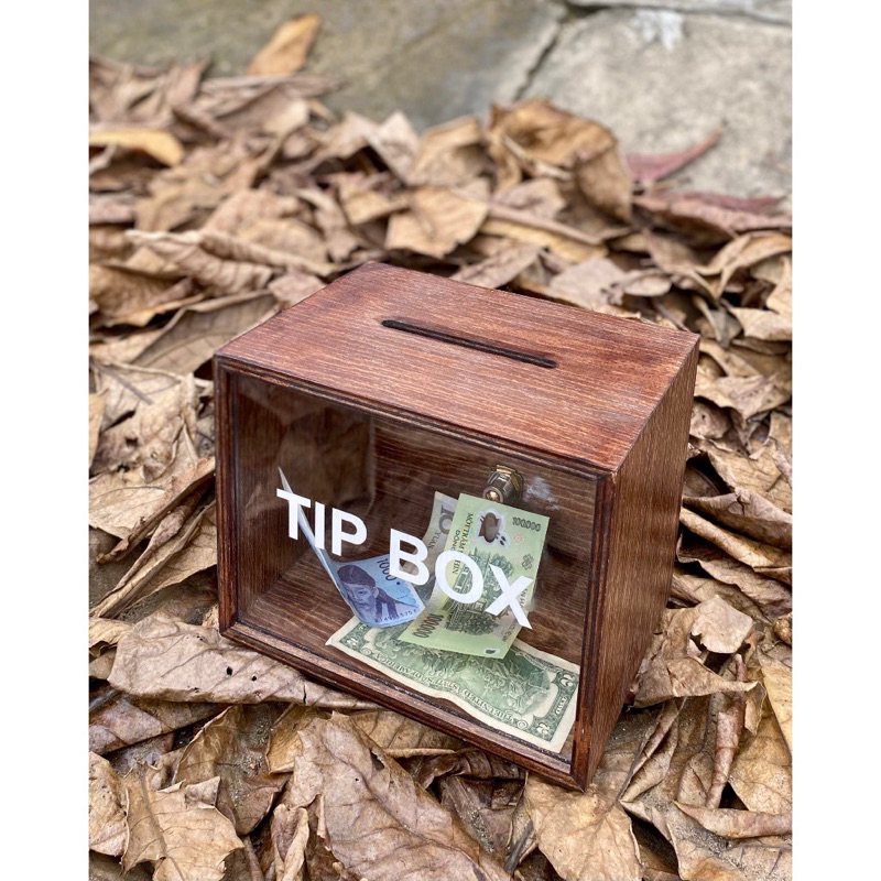 HCM | HỘP TIP BOX GỖ, HỘP ĐỰNG TIỀN DECOR (NỘI DUNG VÀ MÀU SẮC THEO YÊU ...