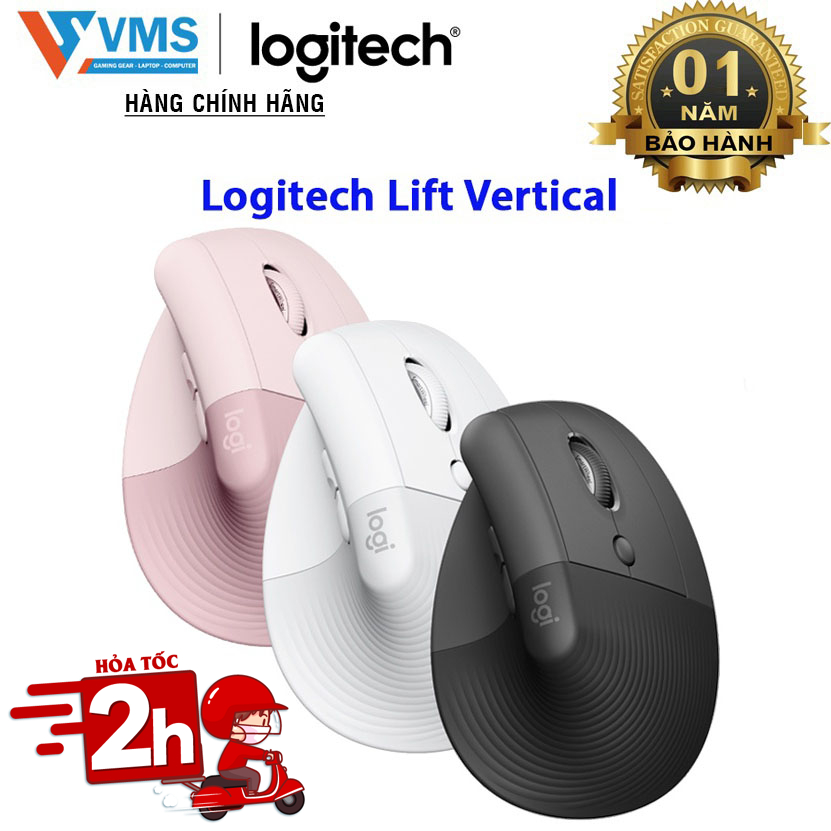Chuột công thái học không dây Logitech Lift Vertical - Bluetooth | USB ...