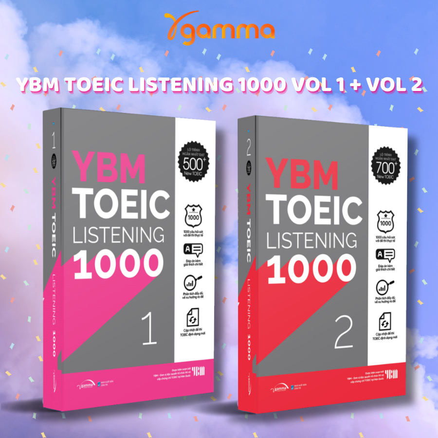 Sách - Combo YBM TOEIC Listening 1000 Vol 1 + Vol 2 - 10 Đề Thi Sát Nhất Với Bài Thi TOEIC Theo ...