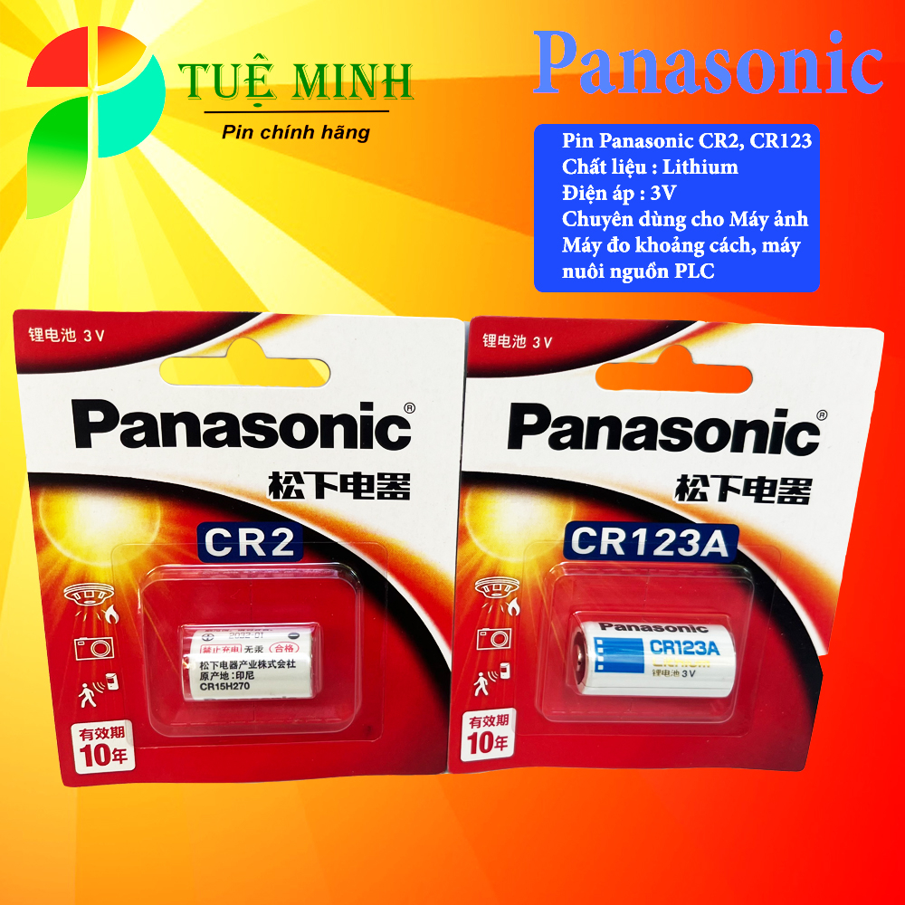 Pin panasonic CR2 / CR123A Lithium 3V Chính hãng, Pin mãy ảnh , pin máy đo khoảng cách CR2 ...