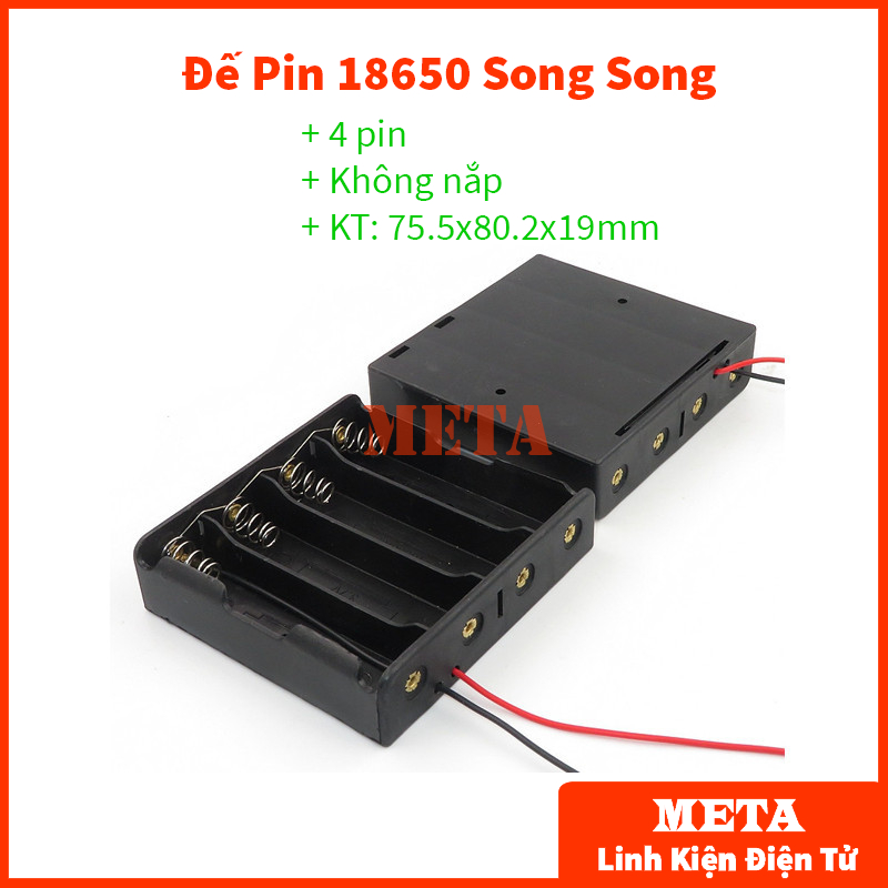 Đế Pin 18650 2/3/4 Pin Song Song Không Nắp - Đế 1 Pin 18650, Đế 2 Pin ...