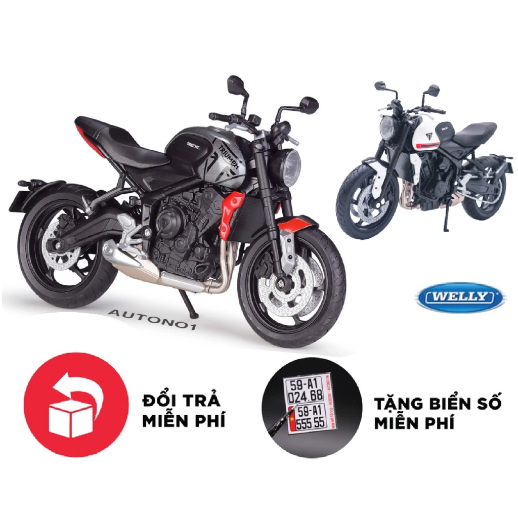 Mô hình xe Triumph Trident 660 1:12 Welly MT026 MT025 | Shopee Việt Nam