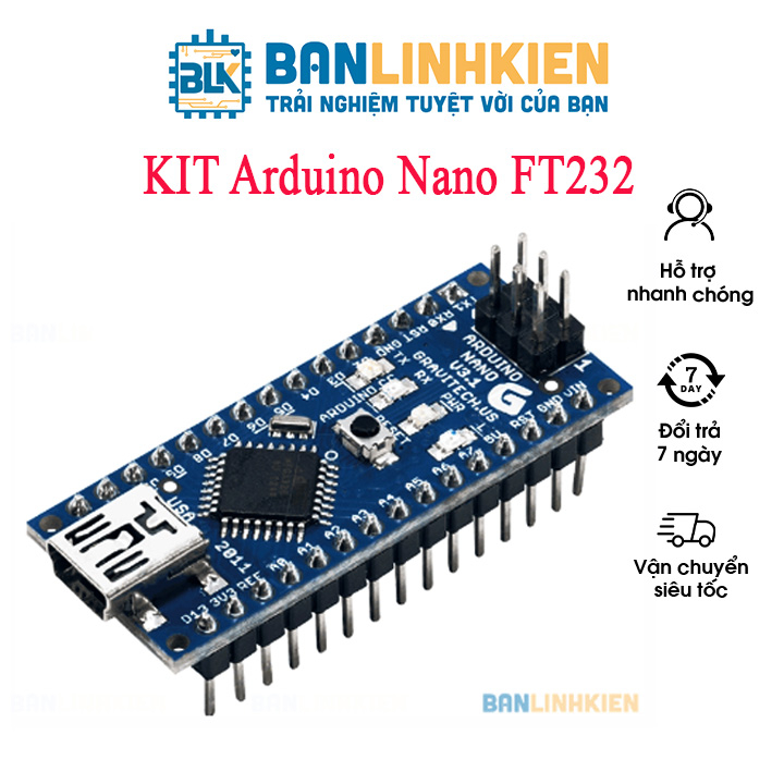 Kit Arduino Nano 3.0 328 Mini FT232/CH340 có kèm cáp USB Bảo hành 6 ...