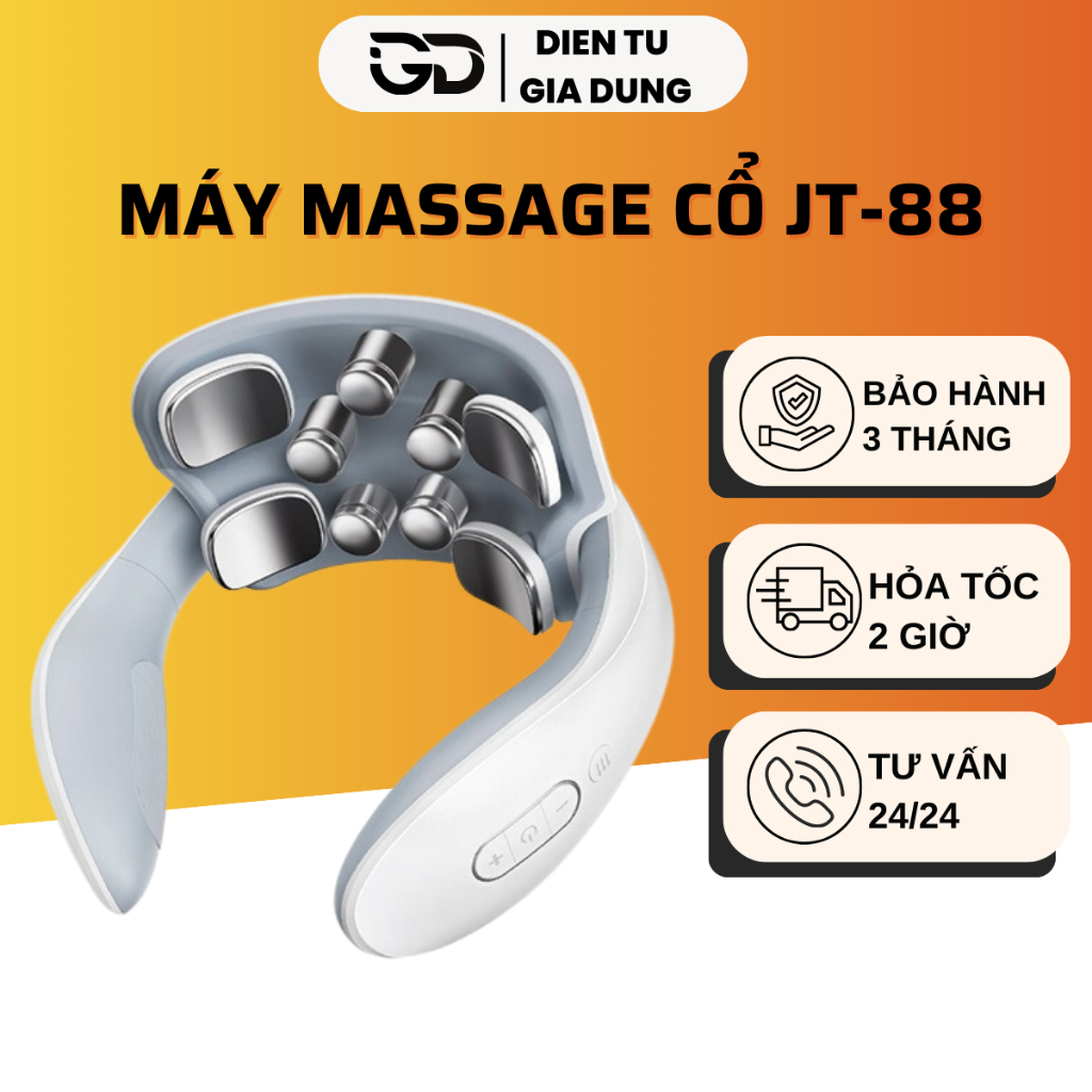 Máy massage cổ JT- 88 xoa bóp cổ, vai, gáy chườm nóng hồng ngoại, massage xung điện kích thích ...