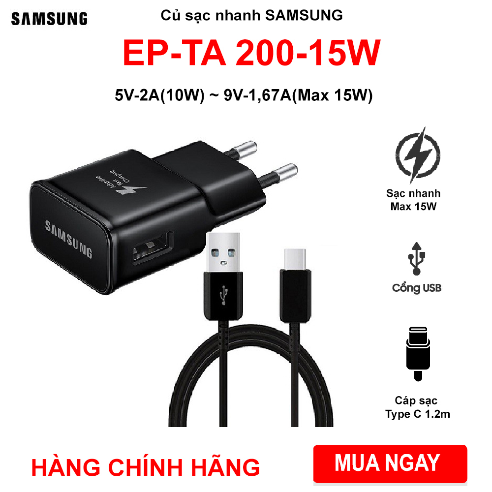 [15W] Củ sạc nhanh Samsung 15W EP-TA 200 hàng chính hãng | Shopee Việt Nam