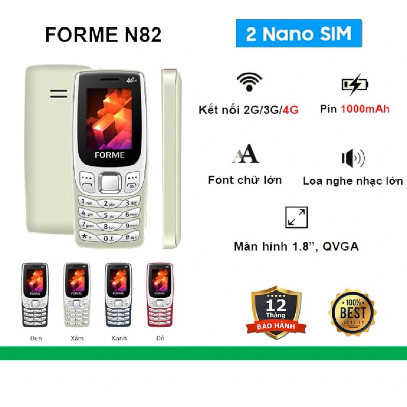 Điện thoại 4G Forme N82 4G mẫu mới 100% chính hãng Fullbox | Shopee ...
