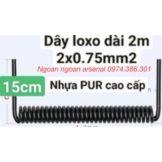 Dây nguồn lò xo chuẩn lõi đồng kéo 2M, 3M, 5M giãn cao cấp nhập khẩu 2 lõi, 3 lõi x 0,75, dây ...