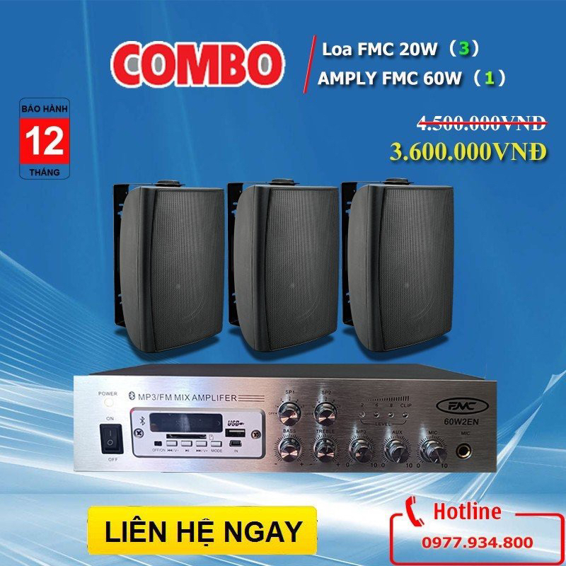 Combo 3 loa treo tường 20w + 1 amply | Shopee Việt Nam
